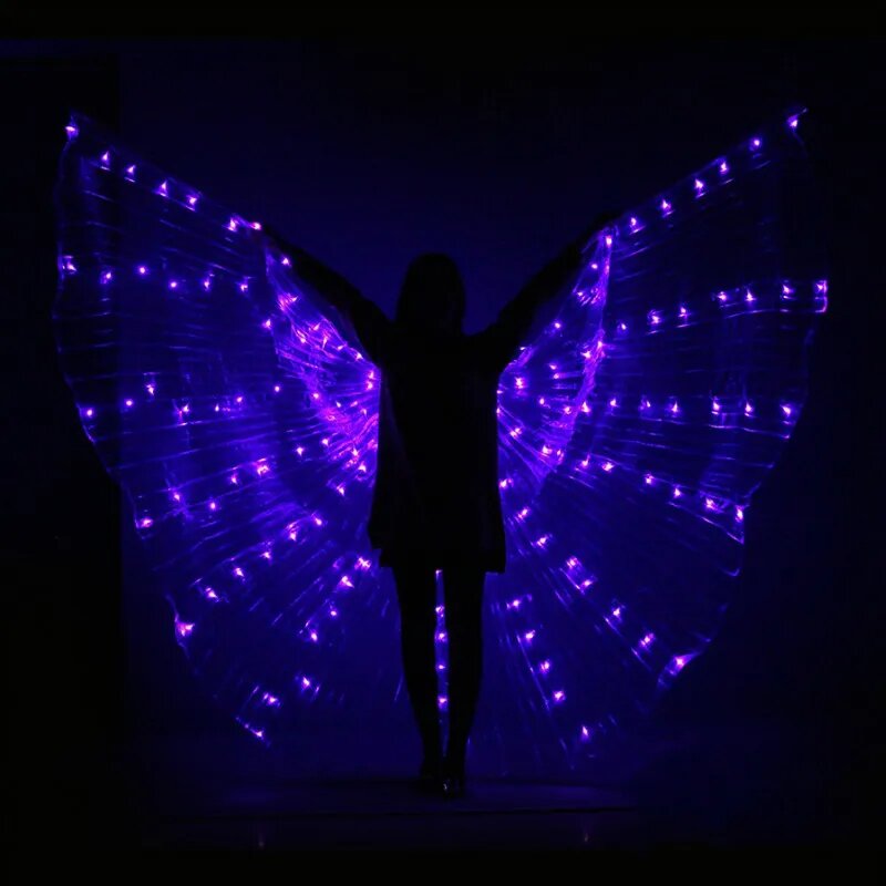 RUORU Радужные светодиодные крылья для взрослых Child 115-154cm, фиолетовый