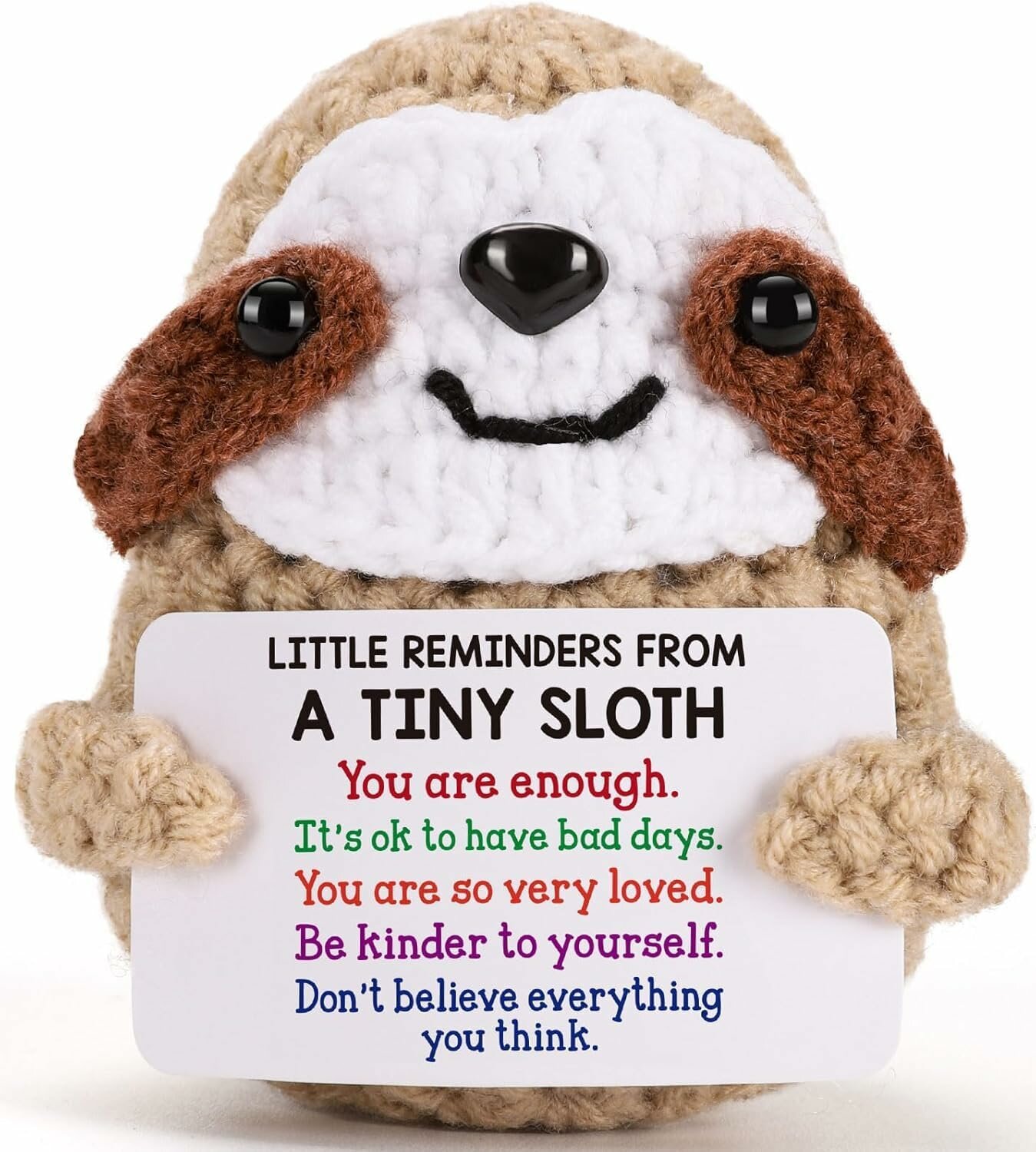 Вязаный ленивец, полный позитивной энергии, — подарок ручной работы, который передает эмоциональную силу, поддерживает психическое здоровье и подходит для женщин, студентов, учащихся, на дни рождения, выпускные, Рождество и другие случаи.