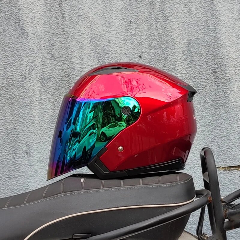 Оригинальный шлем JIEKAI для мотоцикла, двойной объектив, летний зимний шлем с открытым лицом, L, 20