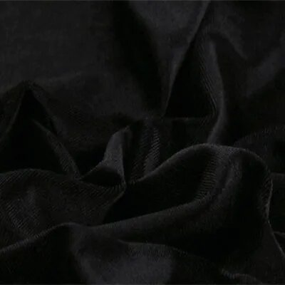 Бархатная велюровая ткань 100% полиэстер Черный, black