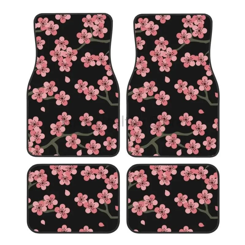Японские коврики Sakura Cherry Blossoms из 4-х предметов, автомобильный передний и задний коврик 1