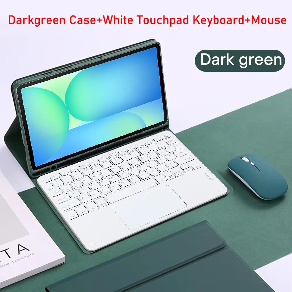 Чехол с клавиатурой PULUZ для Samsung Galaxy Tab S10 FE Plus 13.1" Italian Keyboard, Darkgreen D