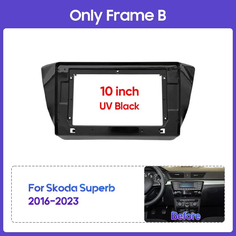 Автомобильный CD DVD MAMSM, лицевая рамка для SKODA Superb 2009-2013/2016-2023, 10-дюймовая стерео панель, жгут проводов, адаптер кабеля питания