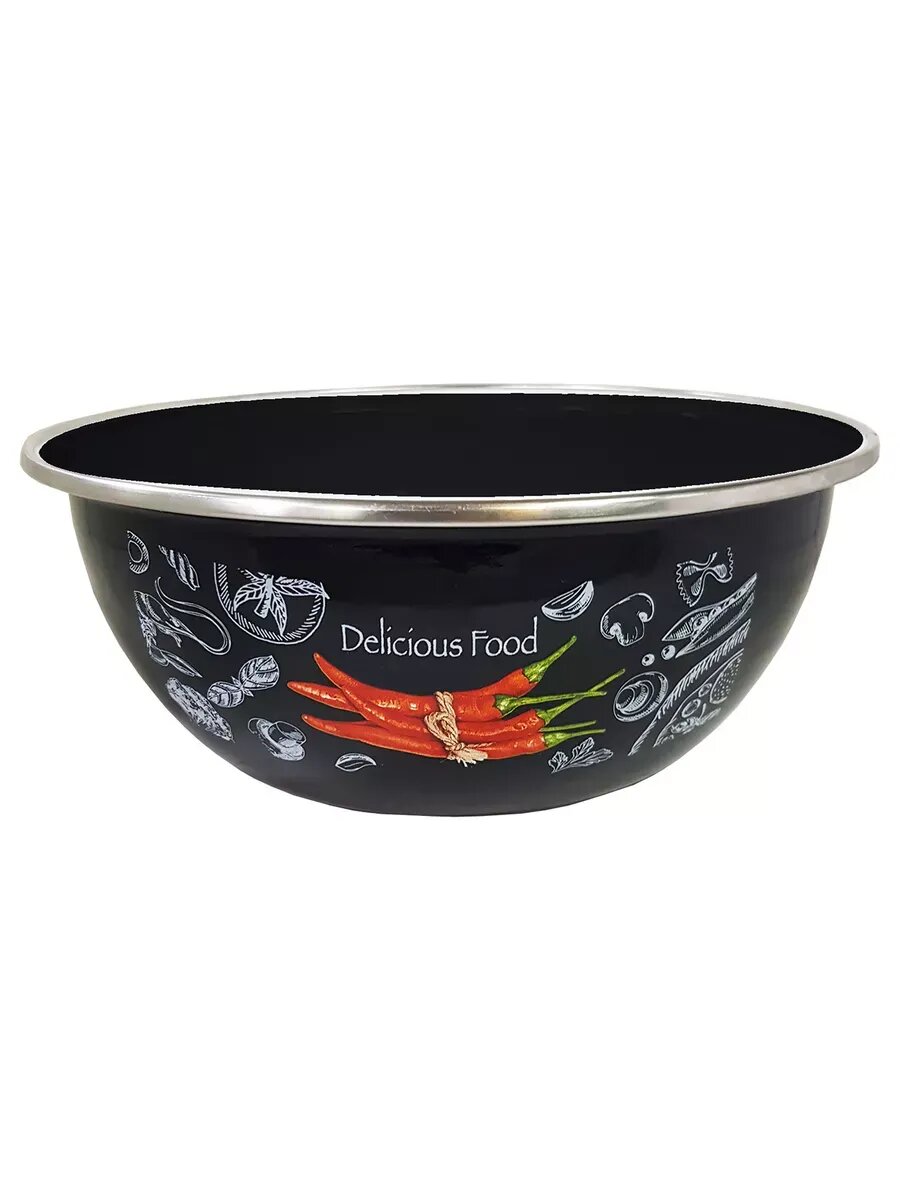 Миска для кухни Appetite Chilli, эмалированная, 2,5 л