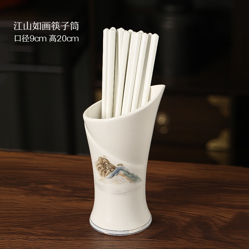 Керамический держатель для палочек для еды Dahao Heshan Jingdezhen, изготовленный на заказ для домашнего использования, в китайском стиле, с функцией слива воды, корзина для палочек, подставка для палочек.