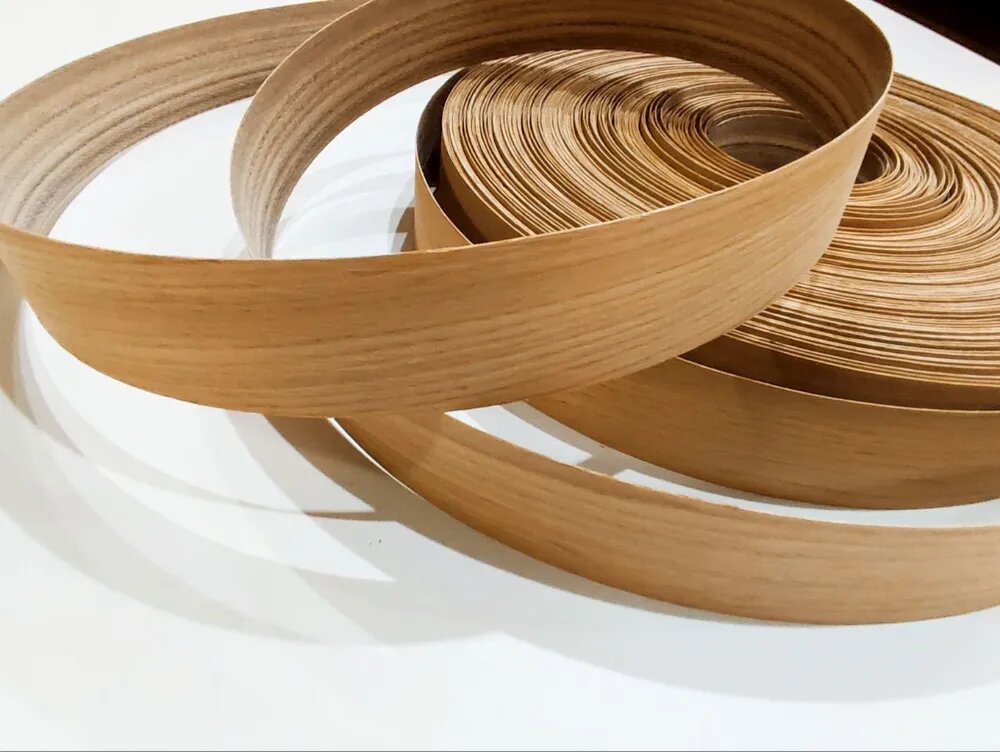 Натуральная кромка из шпона Дуб с клеем шириной 23мм 3 погонных метров