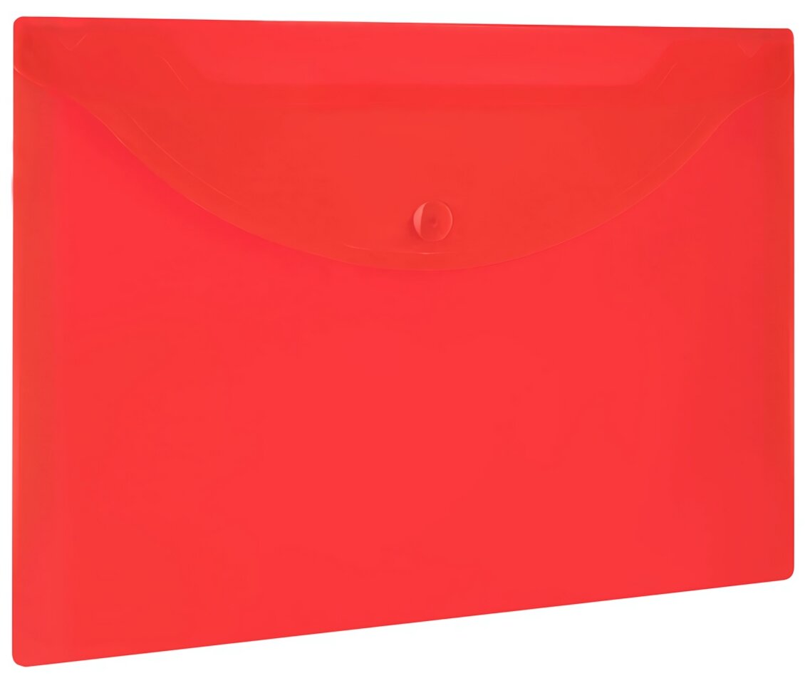 Папка-конверт а5 с кнопкой BRAUBERG "Universal", 0,15 мм, красная, до 100 листов