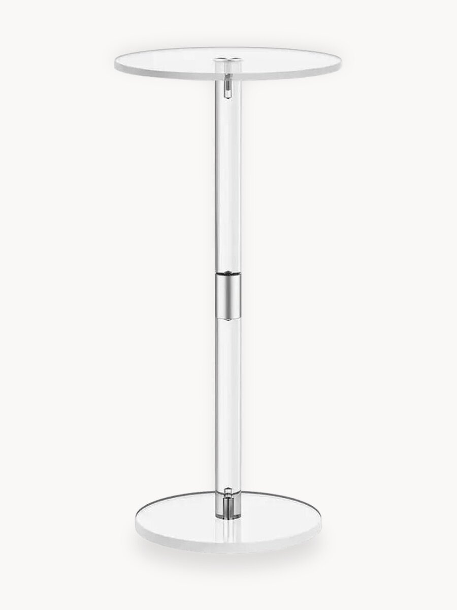 Прозрачный акриловый столик - круглый придиванный столик для гостиной и балкона"