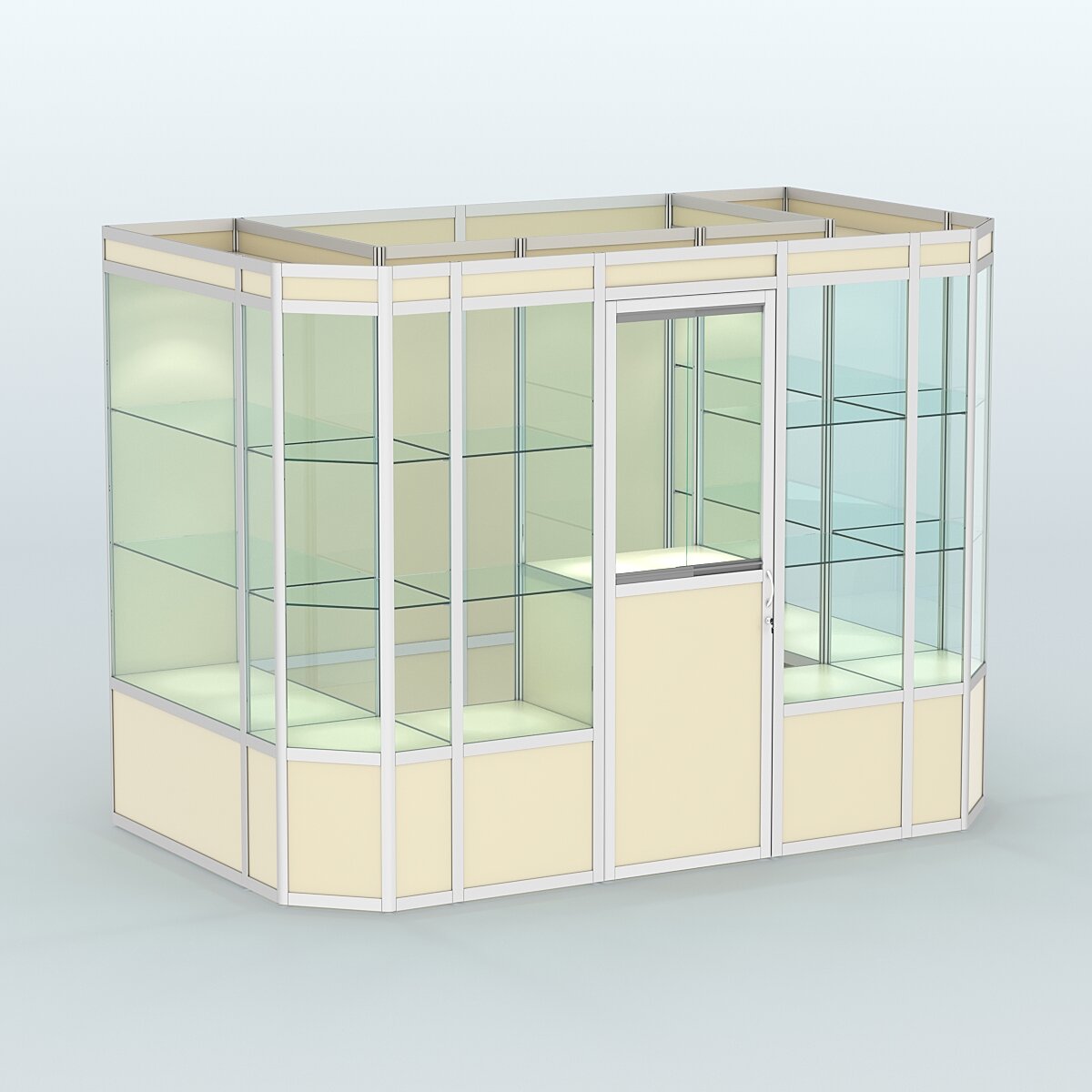 Павильон из профиля пристенный №10а (4,05 кв. м), Крем Вайс