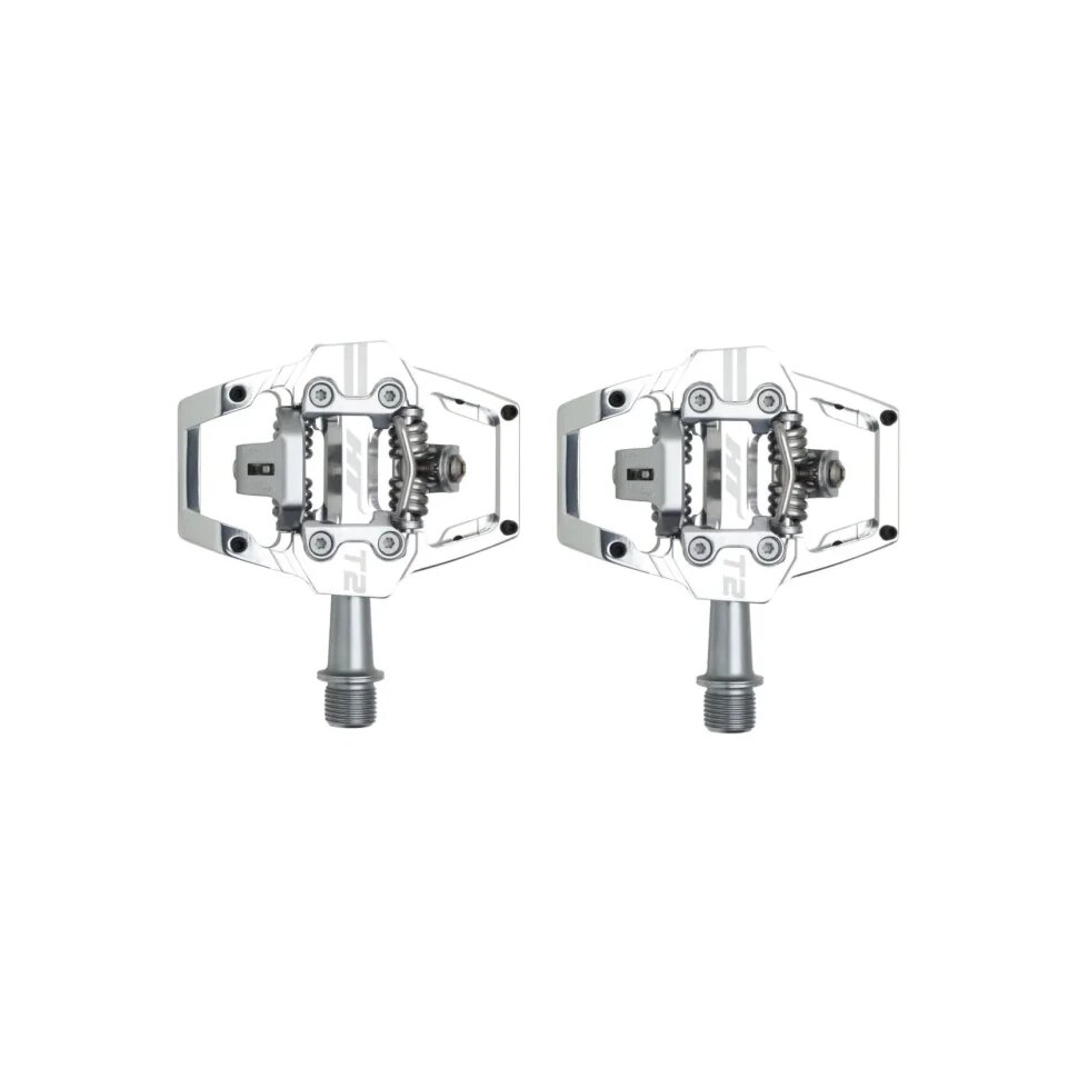 Педали HT T2SX Silver BMX Racing контактные с шипами (T2SXXX2Y01G1X1)