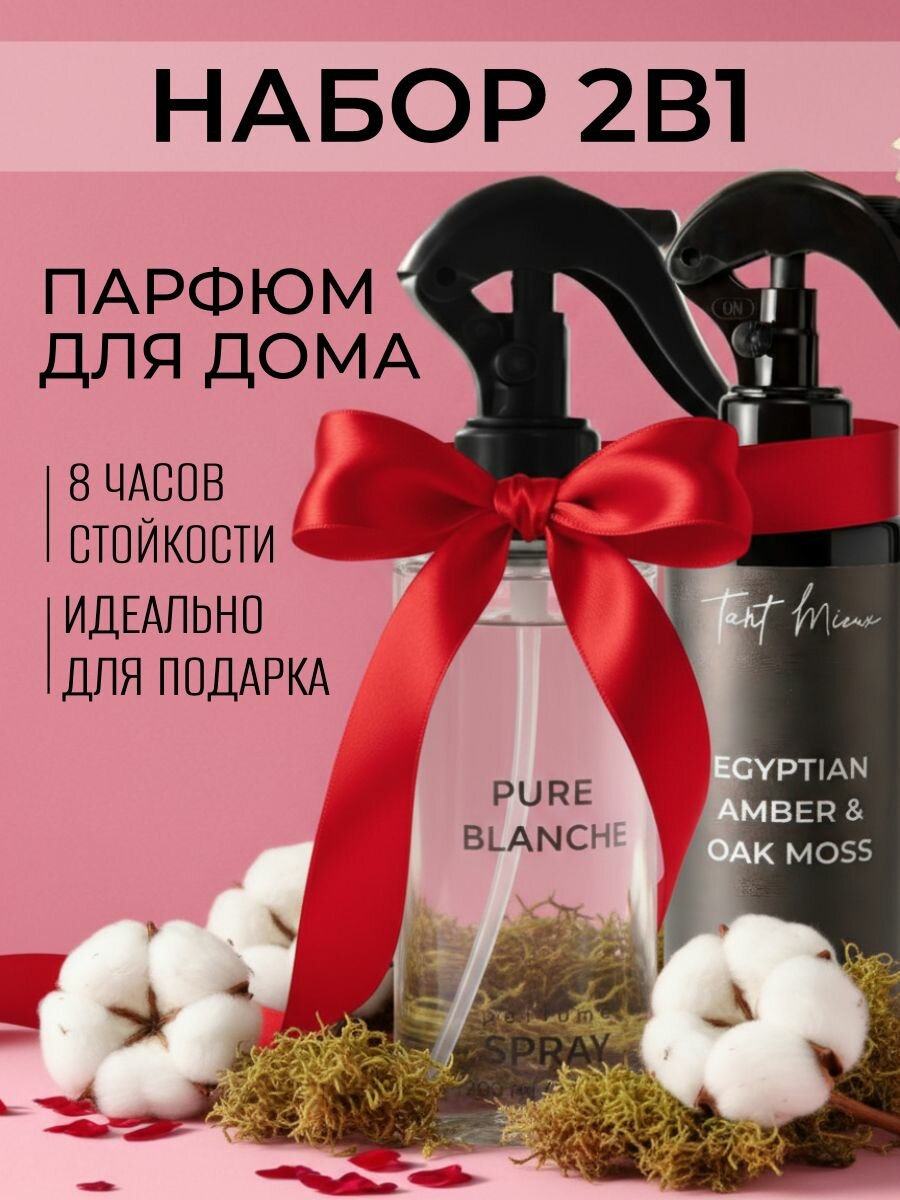 Парфюмированный набор ароматизатор для дома с ароматом Чистоты Blanche, Egyptian, 2 по 200 мл