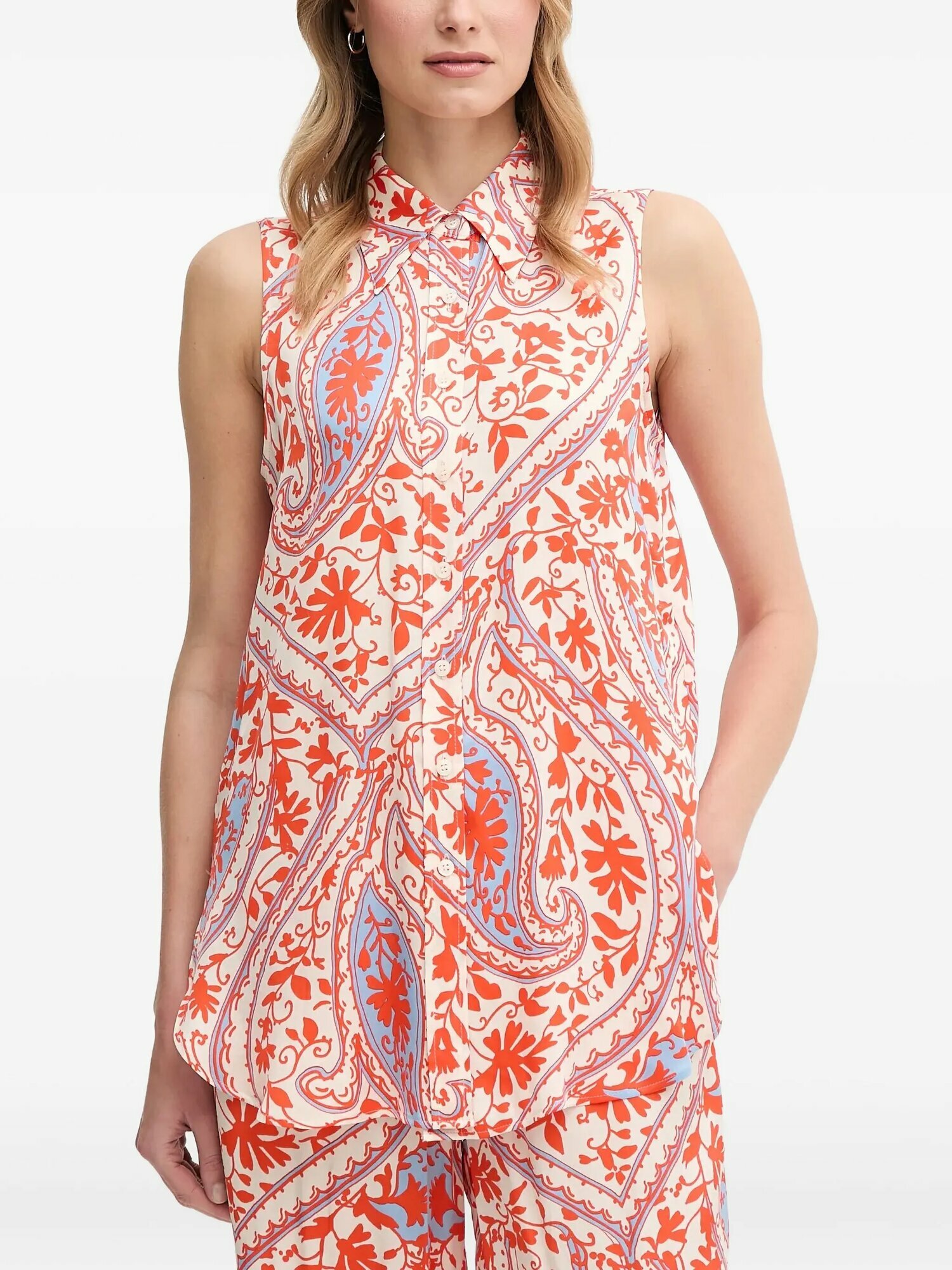 Топ Collared patterned top