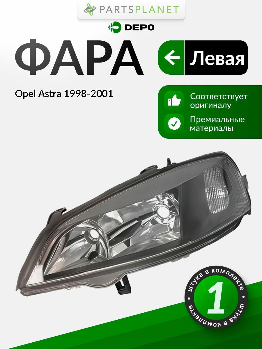 Фара левая для Опель Астра 1998-2001, oem 93175723 арт 4421116LLDEM2