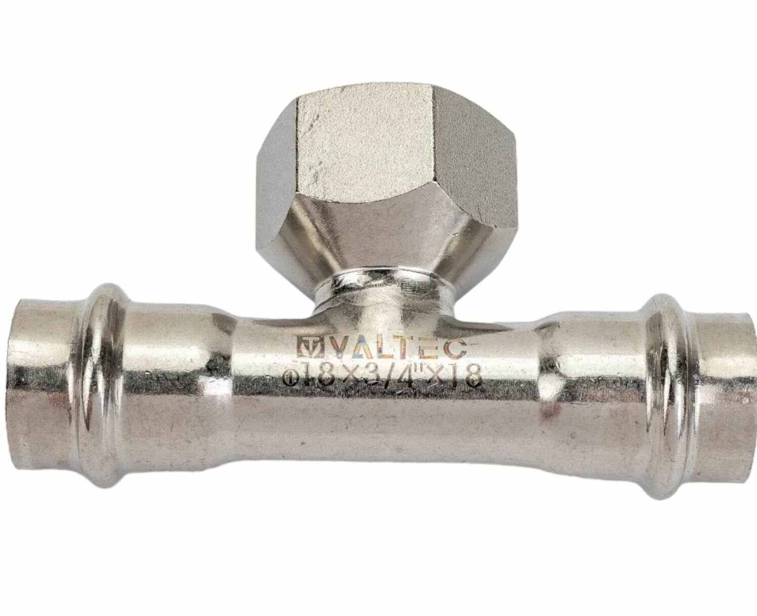 Valtec VTi.933. I.180418 Фитинг из нержавеющей стали пресс-тройник с наружной резьбой 18 мм х 1/2"
