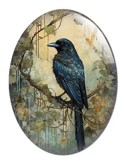 Стеклянные кабошоны Fezrgea Готический стиль Темно-синий, 18x25mm--10pcs, S