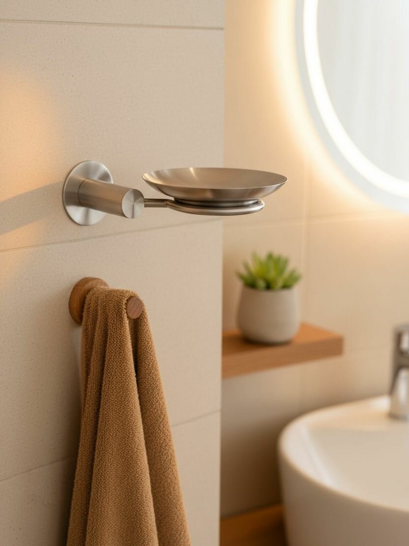 Мыльница настенная из нержавеющей стали MSV SIWA, цвет серебристый