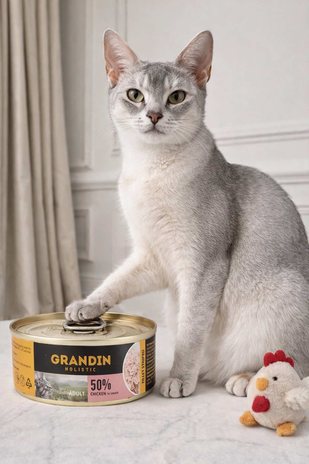 Влажный корм Grandin Holistic Adult, для взрослых кошек, курица в соусе, 12 шт. по 100г