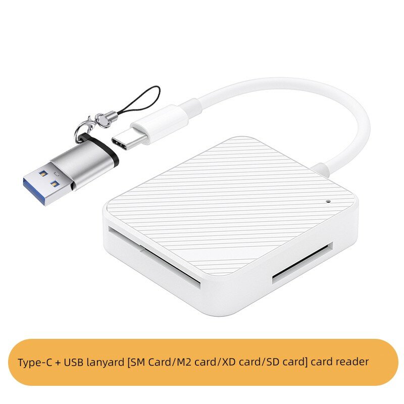 Читатель USB 3.0 Type-C и USB с лейкой для смартфонов и компьютеров, совместимый с картами SM, M.2, XD, SD