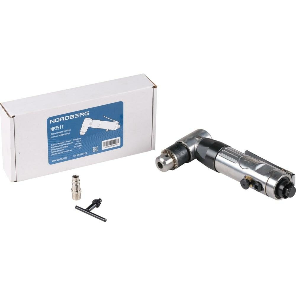 Угловая пневмодрель NORDBERG сверла до 10 мм NP2511
