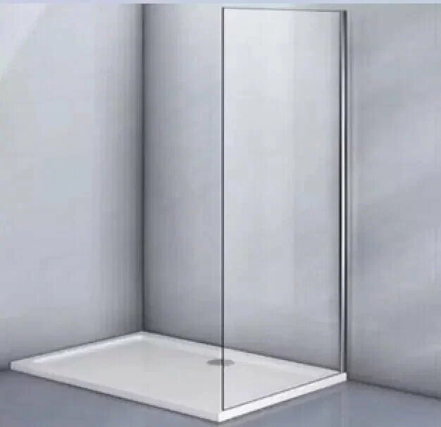 Боковая панель Veconi KP-07R, 800x1950, хром, стекло дождь