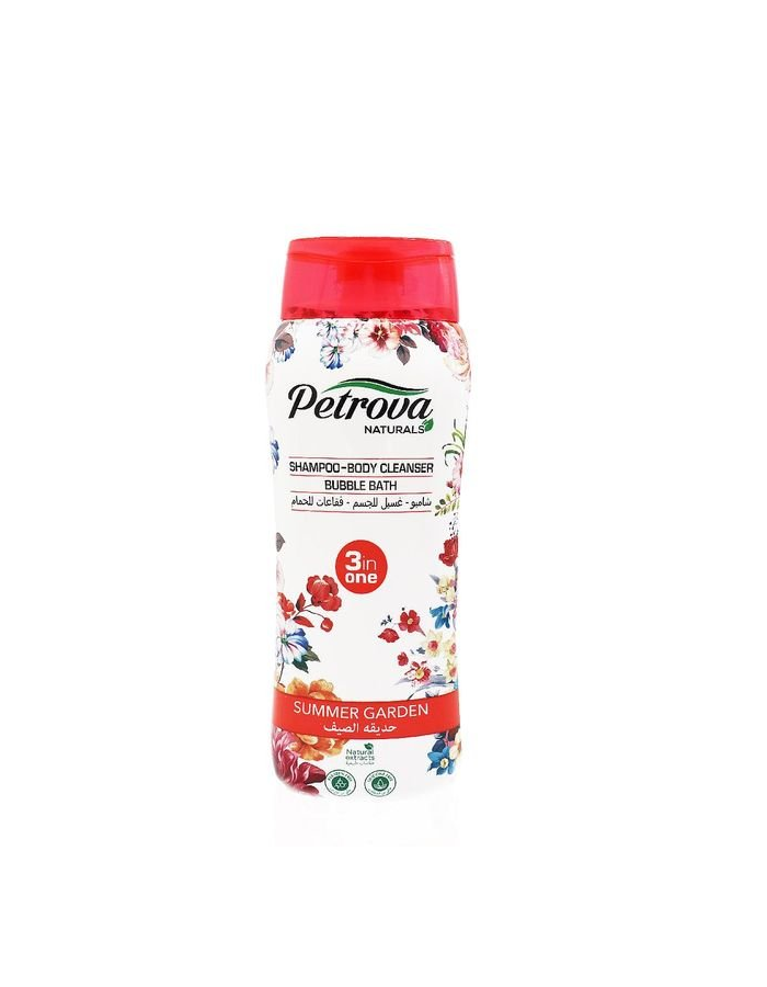 Petrova Naturals Shampoo - Body Cleanser - Bubble Bath - Summer Garden 3 в 1 Шампунь, гель для душа и пена для ванн 500 мл.