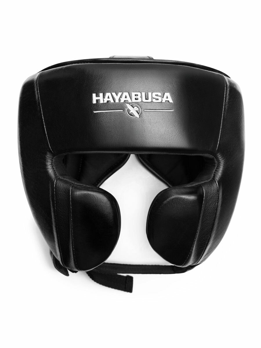Hayabusa, PRO Boxing Headgear, Боксерский шлем из воловьей кожи, черный цвет, универсальный размер
