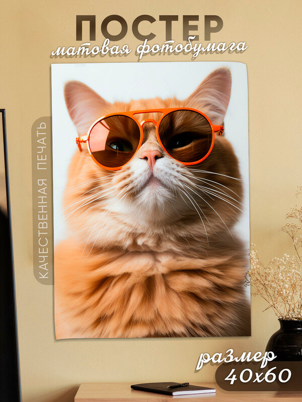 Постер Кот в очках (15) 40х60