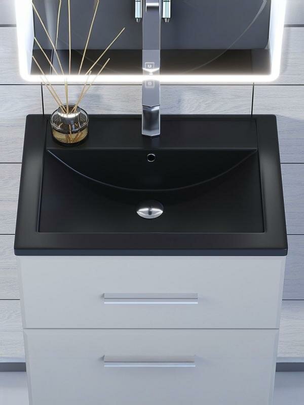 Uperwood Раковина для ванной кварцевая Uperwood Foster Quartz 60х40,5х16,5 см, черная матовая, уголь 291030053