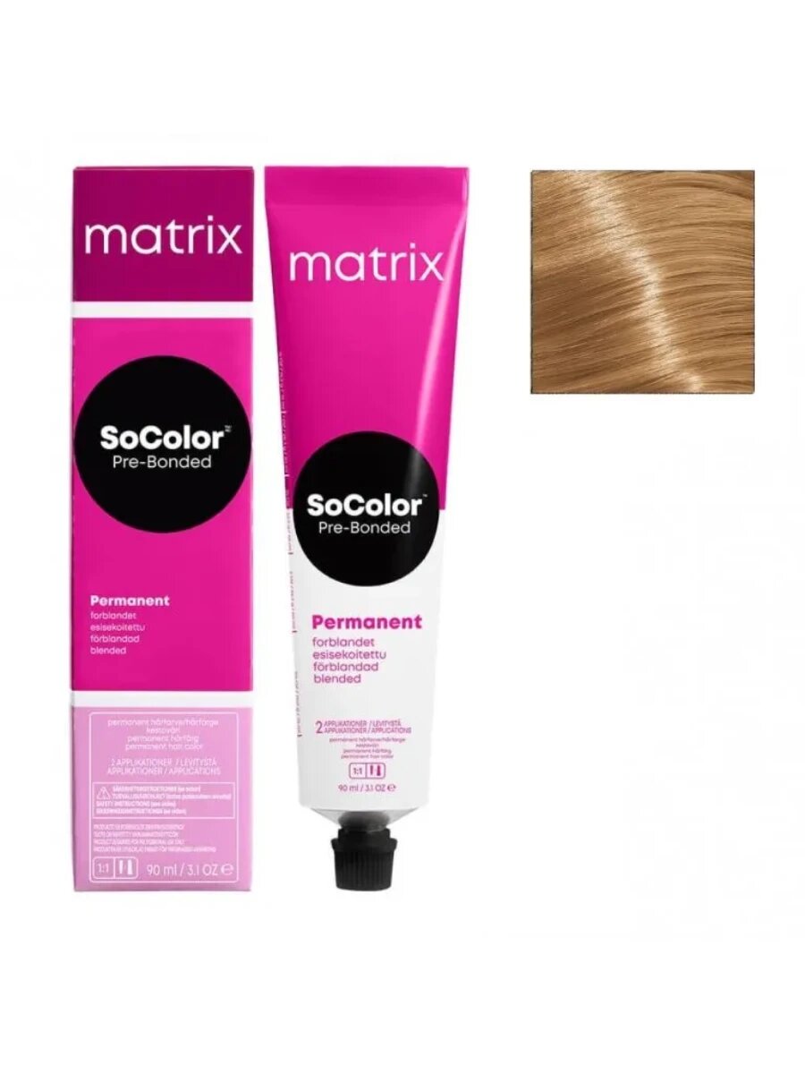 Краска для волос Matrix Coloring Hair SoColor Pre-Bonded, Перманентная краска для волос с бондером, 8G (8.03)