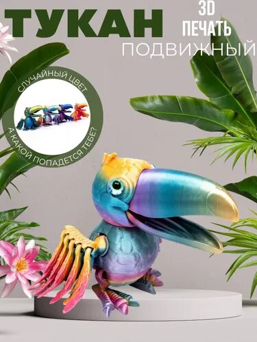 3д игрушка подвижная антистресс Тукан
