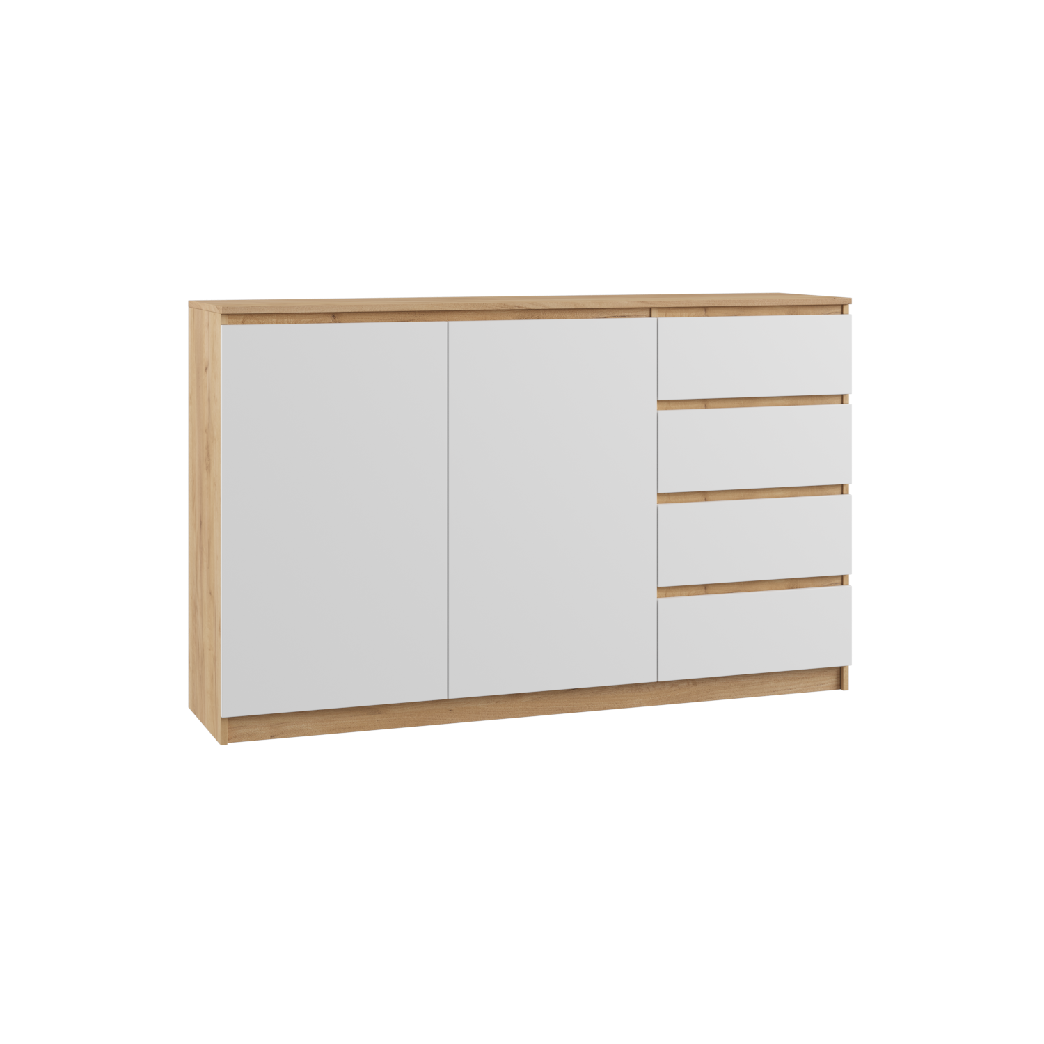 Комод "Комби 1 Мадера 160см, белый/дуб крафт золотой