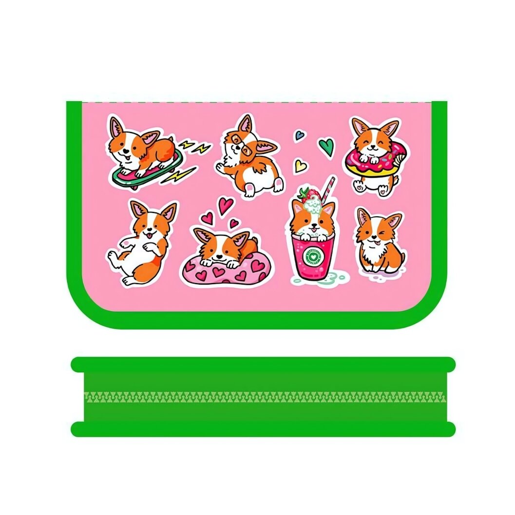 Пенал 1 секц. Лайт большой 190*115, ярко-розовый, с корги 2021