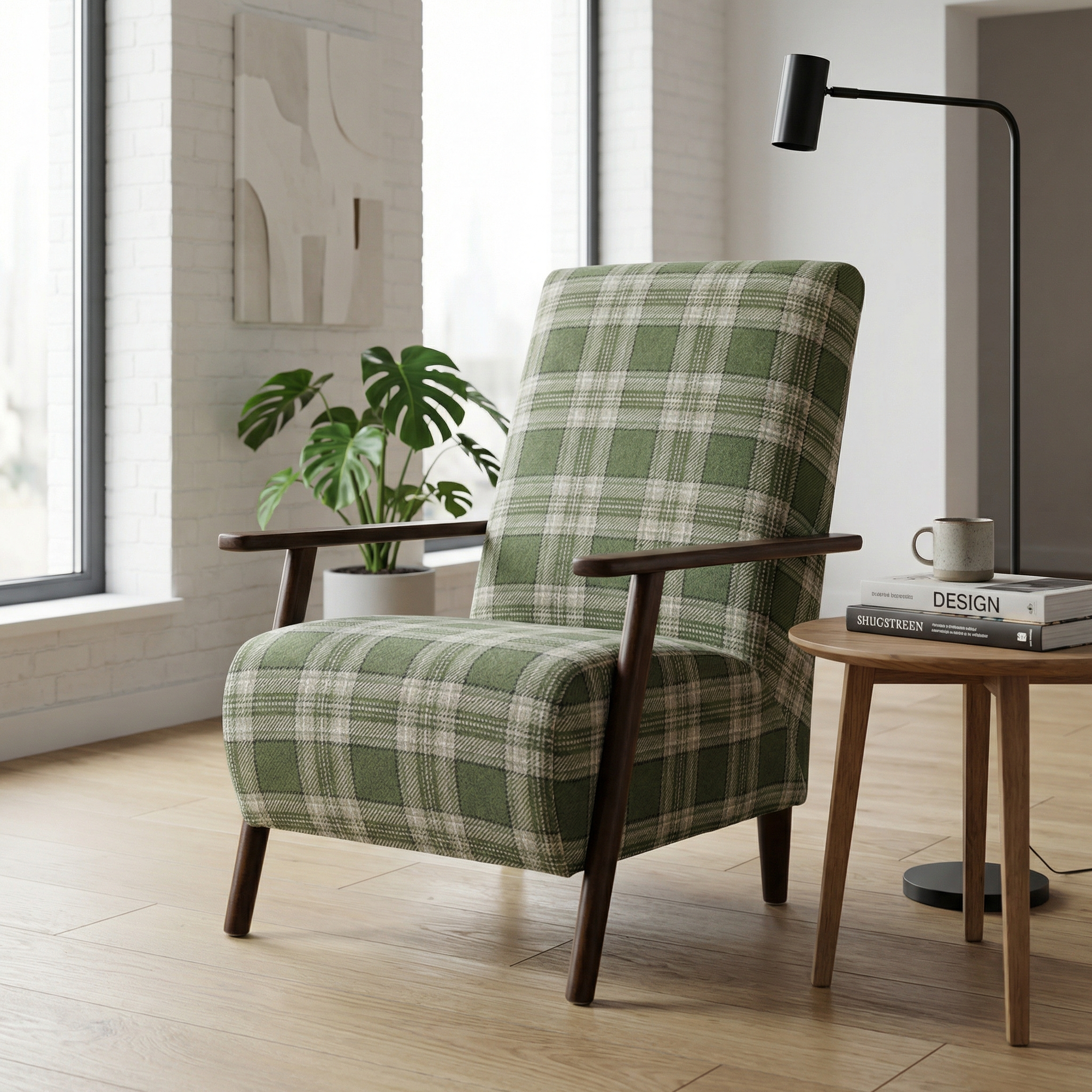 Кресло СТД Мантис, с деревянными подлокотниками, высокая спинка