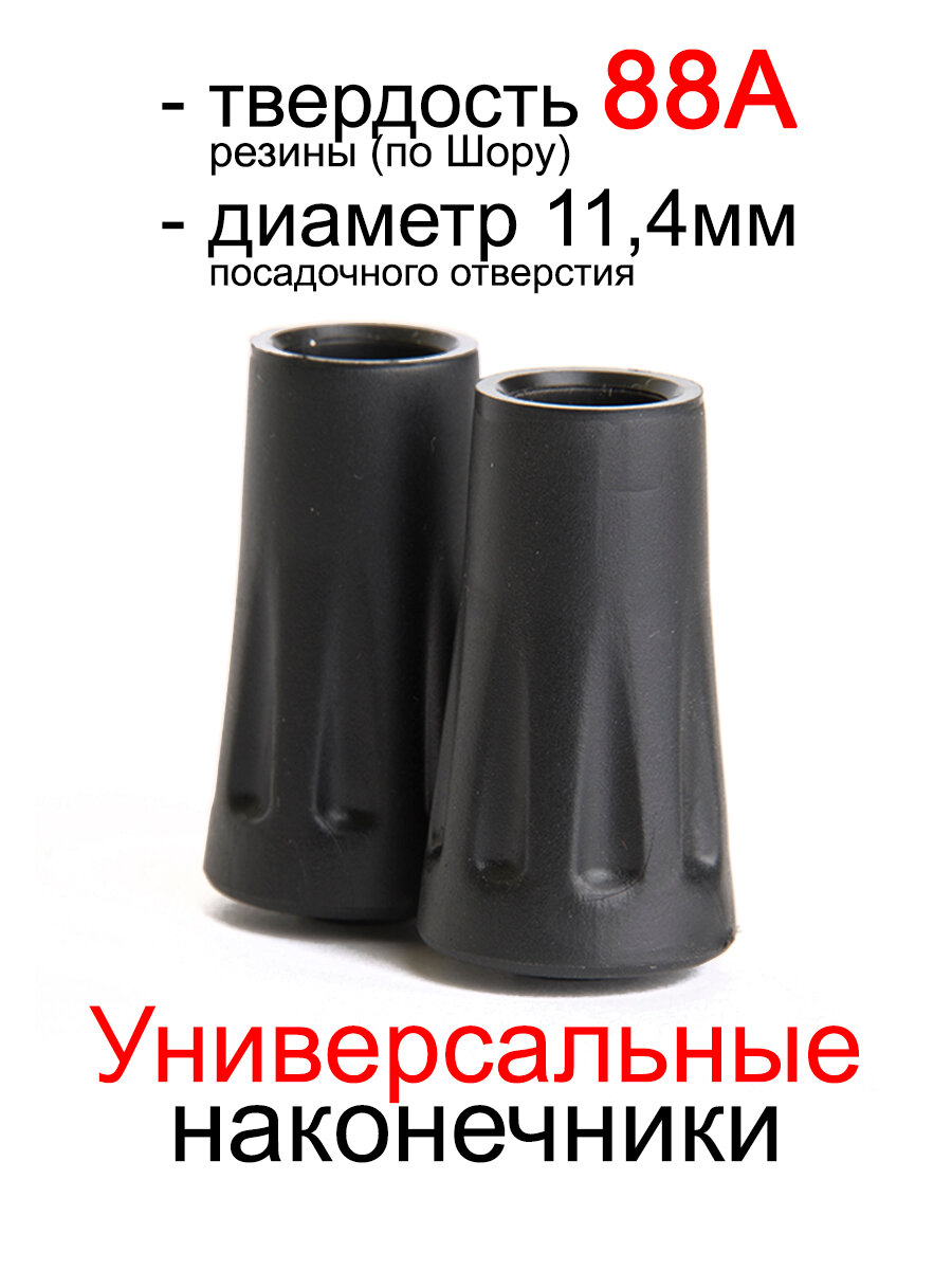 Наконечники для палок PALKIPALKI резиновые конические (тип 1), 2 шт.