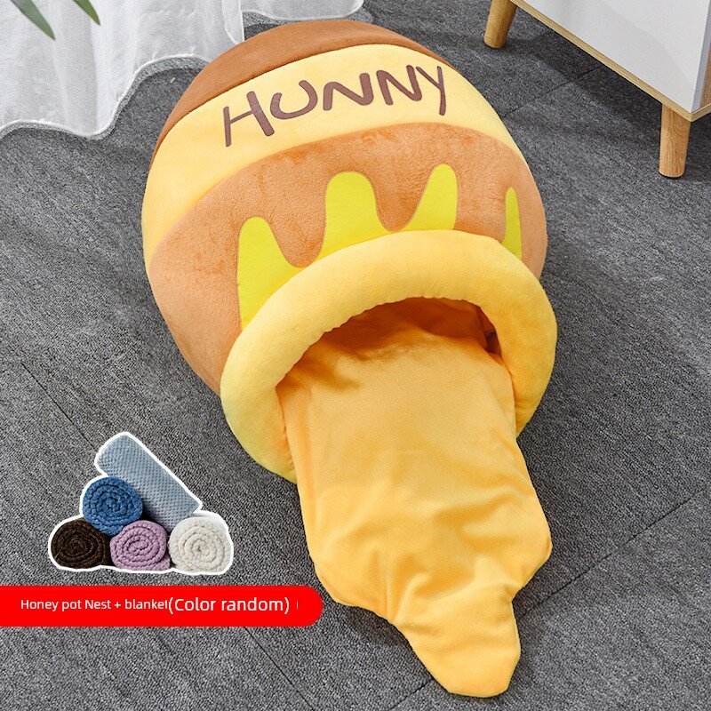 Кошачий дом Honey с подарком-одеялом, универсальный размер для кошек до 16 фунтов/собак до 10 фунтов