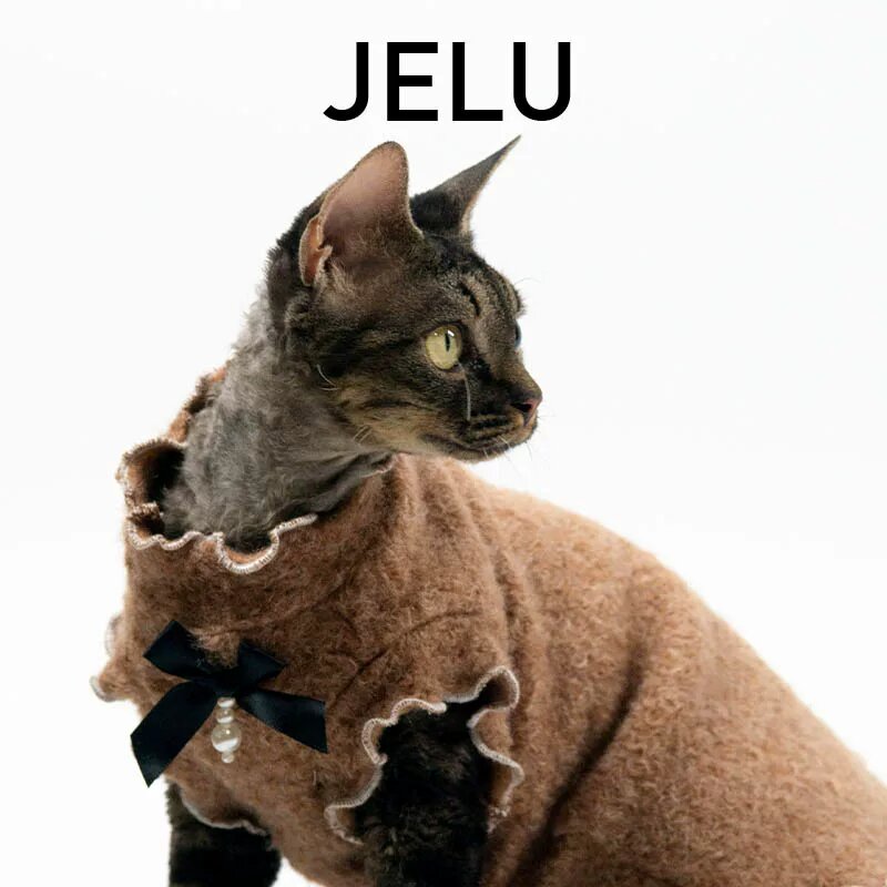 Одежда для безшерстных кошек JELU на осень и зиму: немецкая теплая шерсть, кашемир, мягкая, приятная для кожи,
