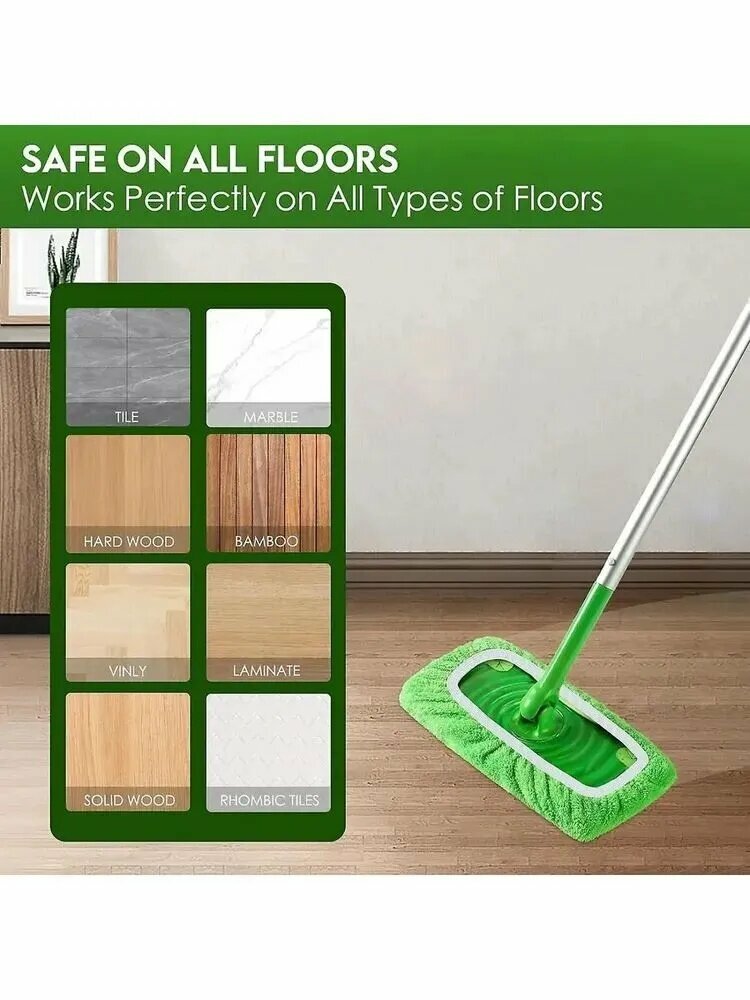 Синельные чехлы для швабры Swiffer многоразовые сухо-влажные замена для уборки дома — фото 1
