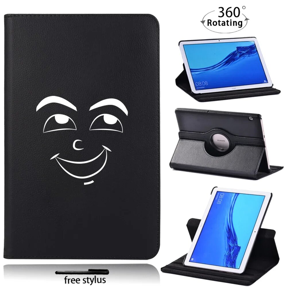 Кожаный чехол для планшета Huawei MediaPad T3 10/T5 10 со MediaPad T3 10 9.6, 11. smiling face