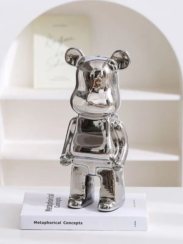 Статуэтка Bearbrick коллекционная розовая керамическая 35 см