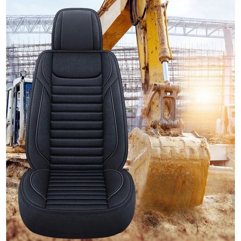 Автомобильный экскаватор, чехол на сиденье, подушка из льняной ткани, износостойкая защита для Black