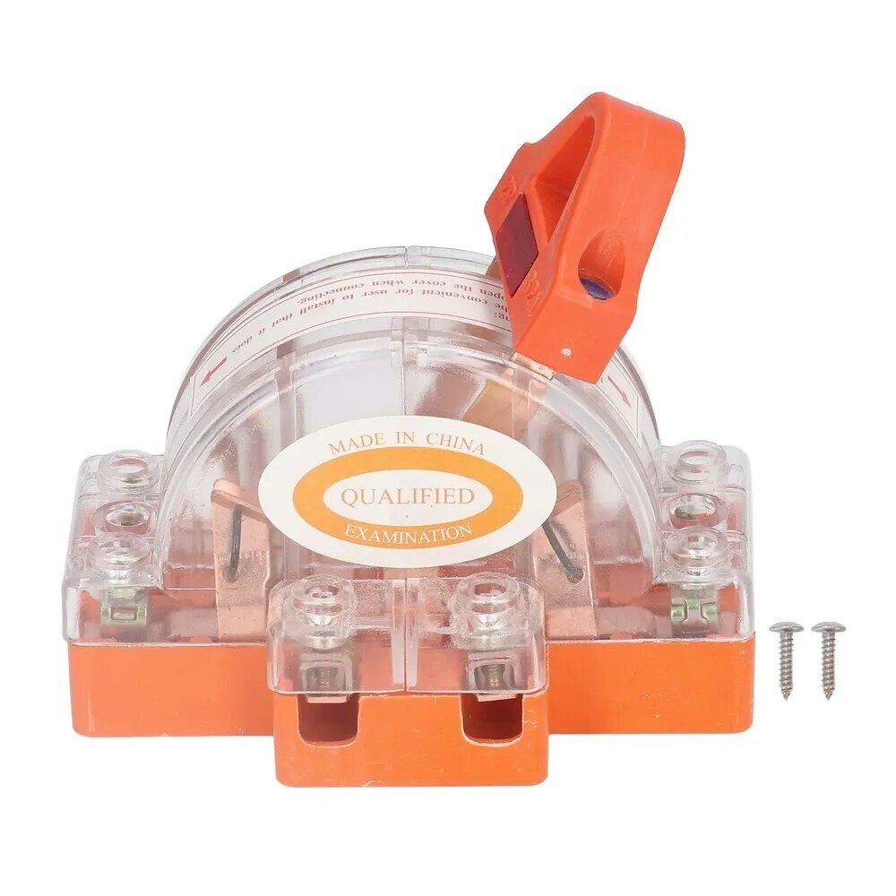 Переключатель рубильник двухполюсный 32A 220V с прозрачным корпусом и индикатором, HK11-2P/32A, для переключения источника питания