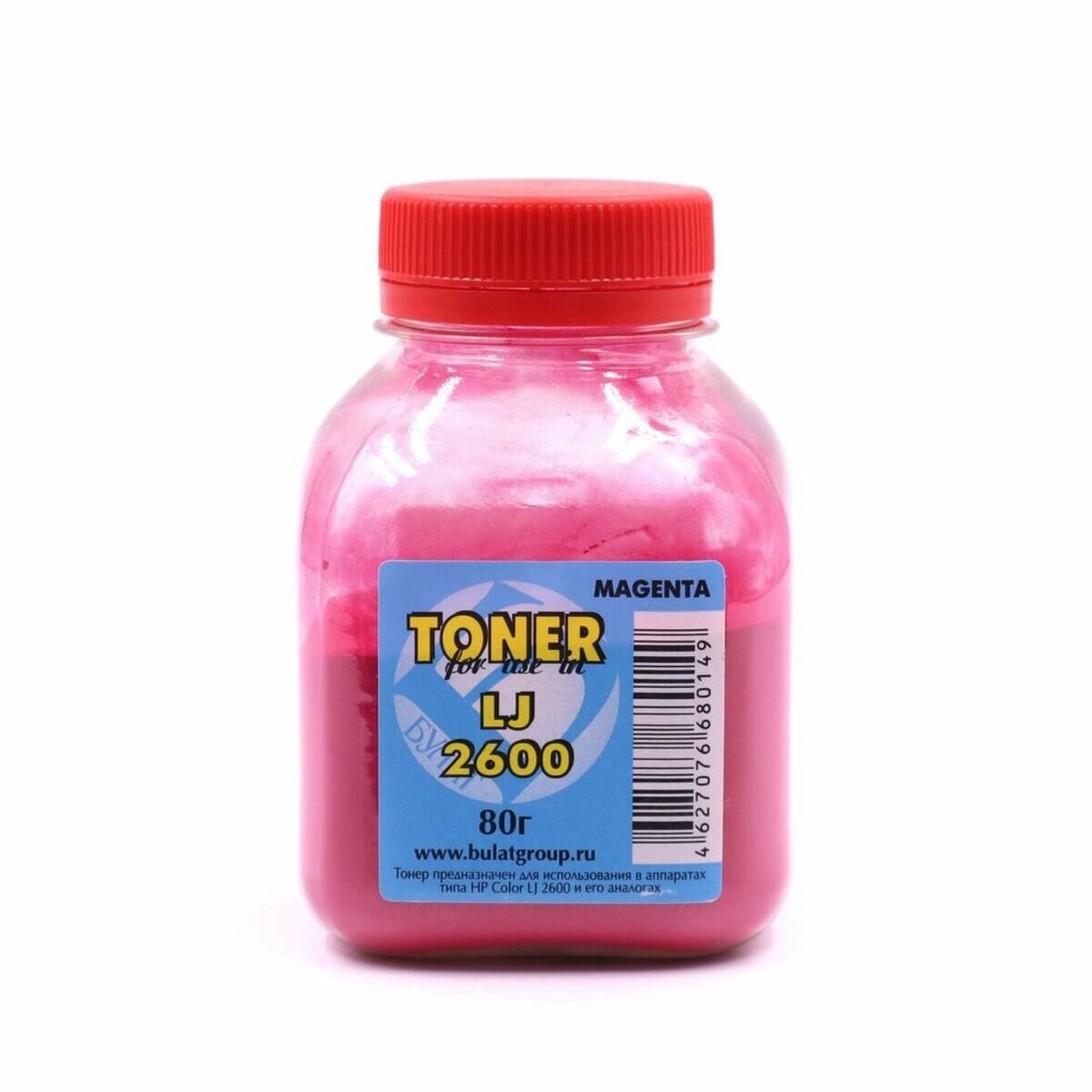 Тонер булат для HP Color LJ 2600 (Пурпурный, банка 80 г)