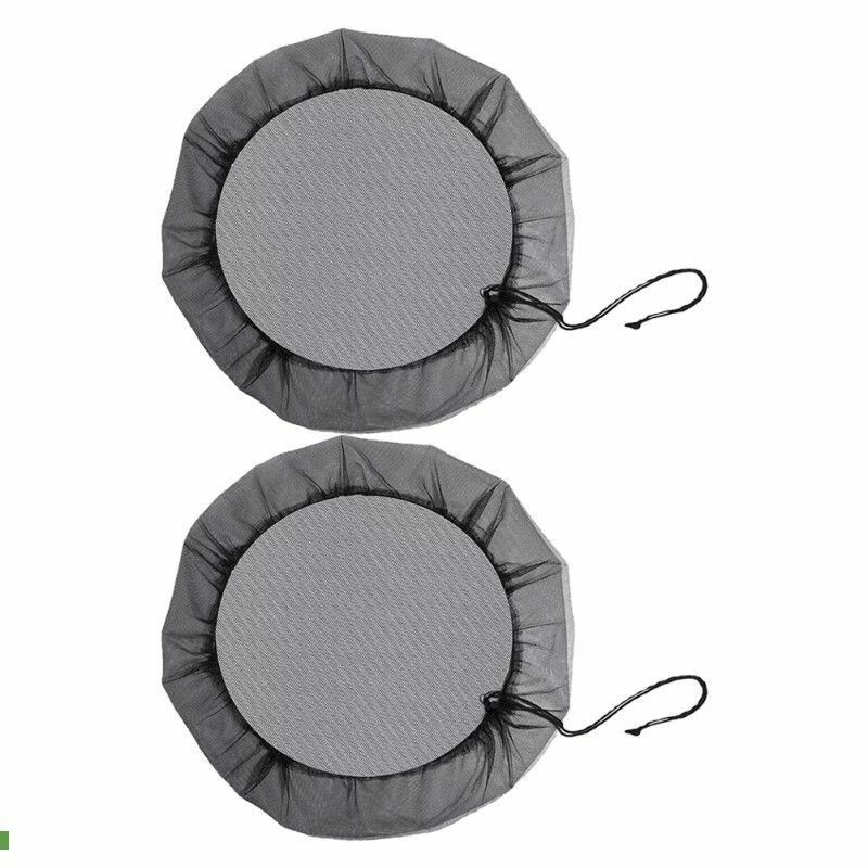 2 шт. Расширяемый водяной бак с крышкой, решетка, резервуар 97.00X97.00X0.50CM, черный полиэстер