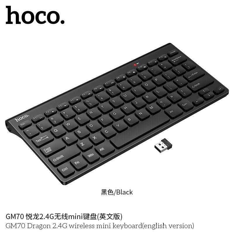 Клавиатура беcпроводная тонкая Hoco GM70 черный