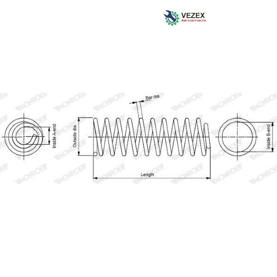 MONROE SP0004 Пружина передняя RENAULT 2шт