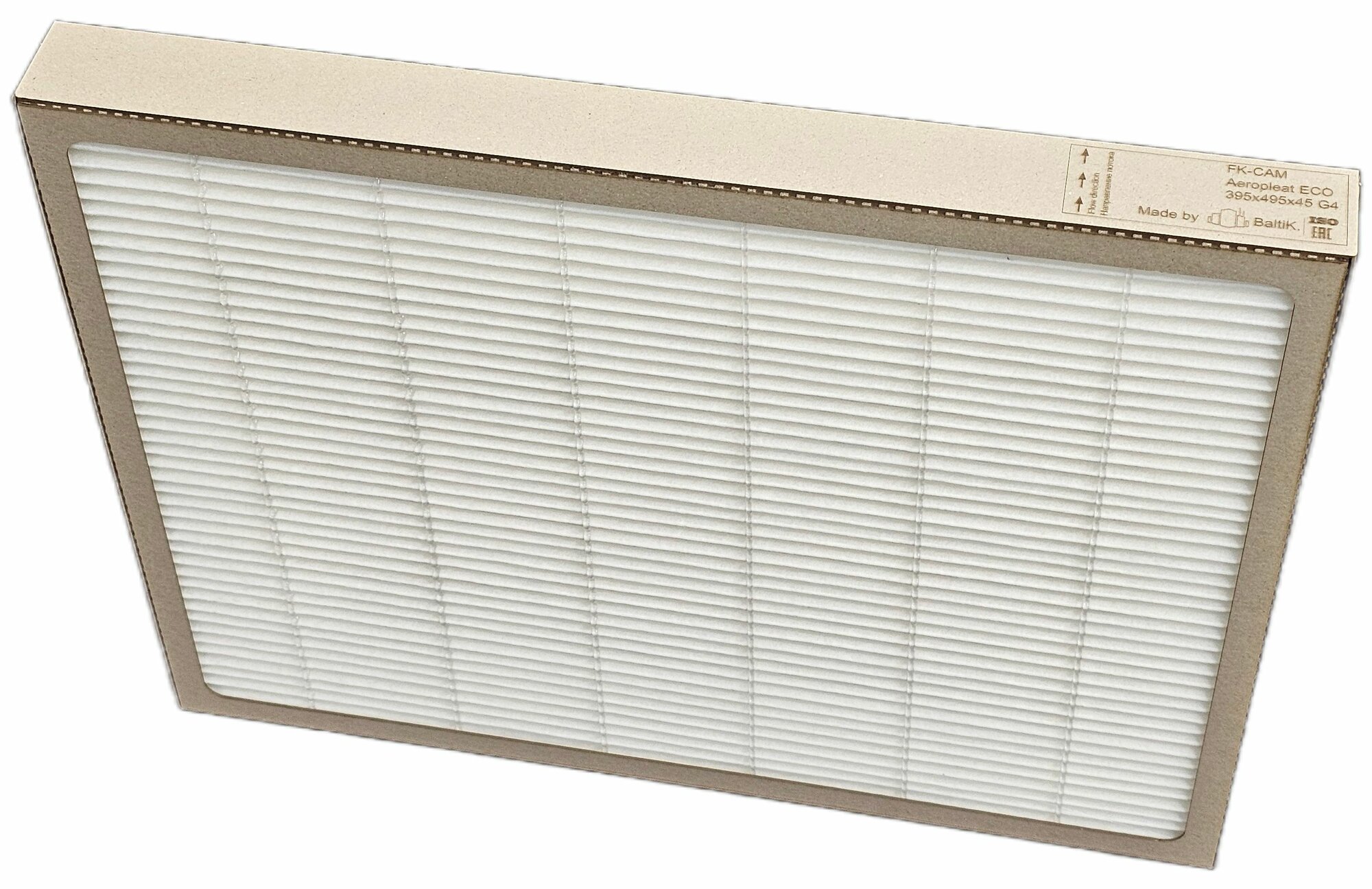 Фильтр панельный / кассетный FK-CAM970 Camfil Aeropleat ECO (200473) G4 395x495x45 мм