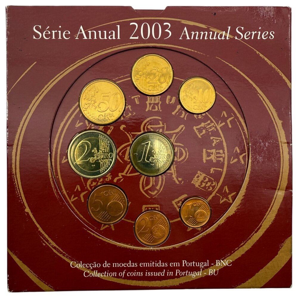 Португалия, набор из 8 монет 1, 2, 5, 10, 20, 50 евроцентов, 1, 2 евро "Serie Anual" 2003 г.(Буклет)