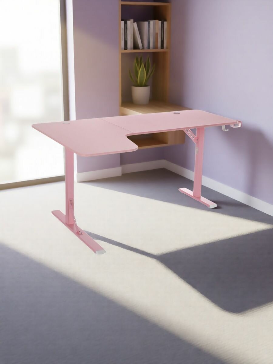 Стол компьютерный DEXP Rune 160P розовый/белый