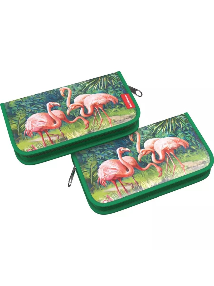 Пенал-книжка пластиковый. Без наполнения. Flamingo.