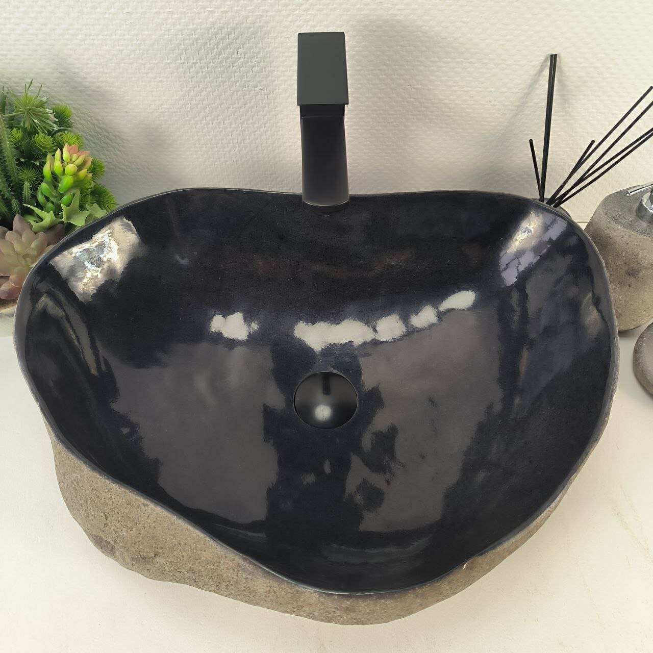 Раковина INDO-MARKET из натурального речного камня 55х41х15 069750
